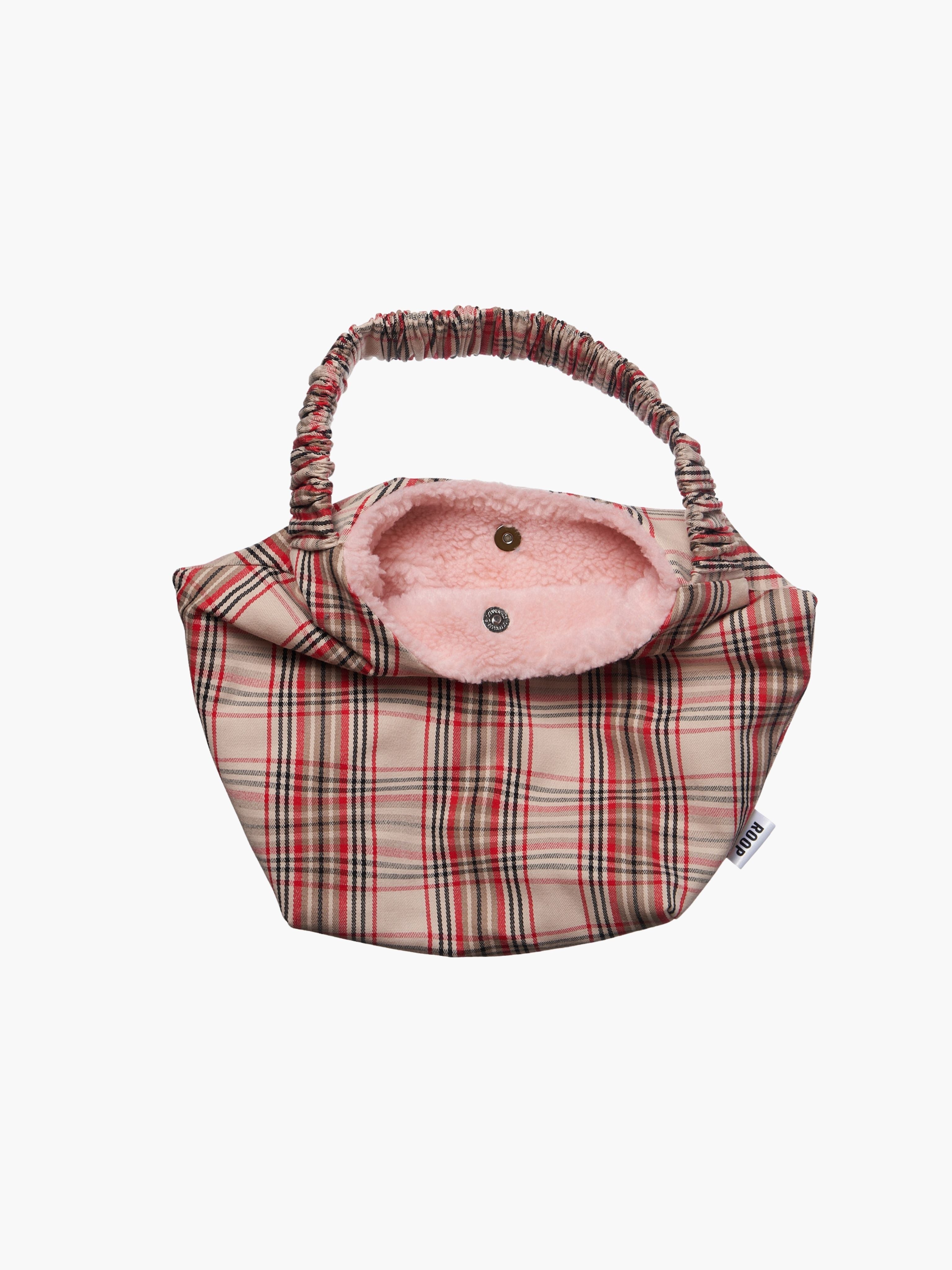 Matilda tote in beige warped check | Women's handbags – ROOP